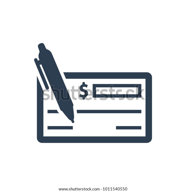 Bank Check Icon Stock Vector (Royalty Free) 1011540550 | Shutterstock