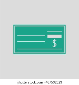 Bank Check Icon Gray Background Green Stock Vector (Royalty Free ...
