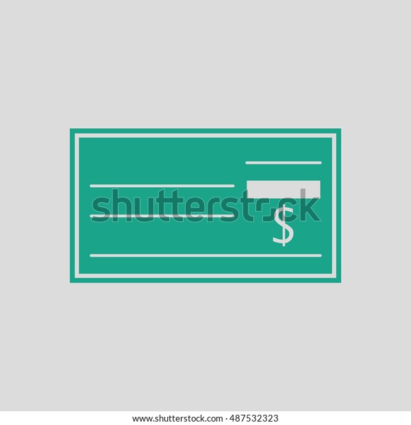 Bank Check Icon Gray Background Green Stock Vector (Royalty Free ...