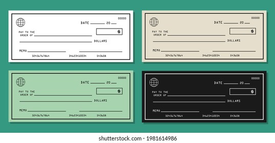 Bank Check Vector Set Illustration Stock Vector (Royalty Free ...