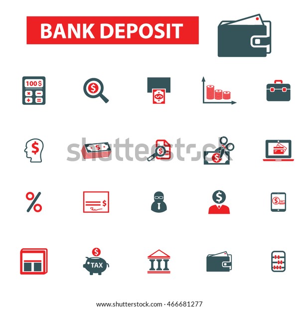 Bank Deposit Icons Stock Vector (Royalty Free) 466681277
