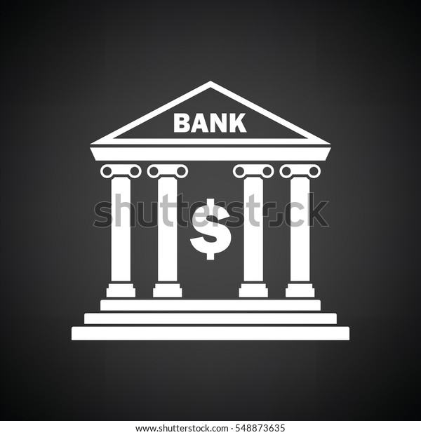 Bank Icon Black Background White Vector Stock Vector (Royalty Free ...