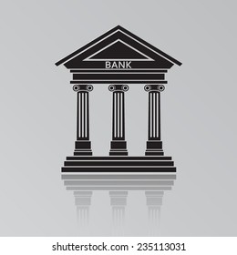 Bank Icon Building Facade Three Pillars Stock Vector (Royalty Free ...