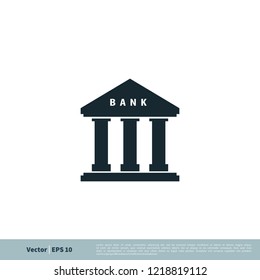 Bank Icon Vector Logo Template Stock Vector (Royalty Free) 1218819112