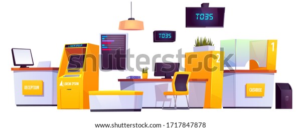 Bank Interior Stuff Atm Automated Teller Stock Vector (Royalty Free ...