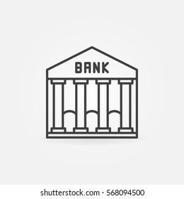 Bank Line Icon Vector Bank Building Stock Vector (Royalty Free ...