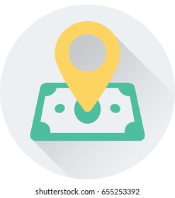 Bank Location Vector Icon Stock Vector (Royalty Free) 655253392 ...