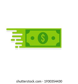 Fast Dollar Money Flat Icon Vector Stock Vector (Royalty Free) 644355088
