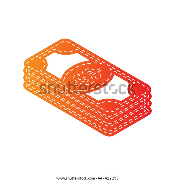 Bank Note Dollar Sign Orange Applique Stock Vector (Royalty Free ...