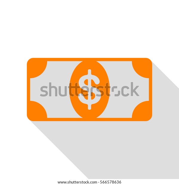 Bank Note Dollar Sign Orange Icon Stock Vector (Royalty Free) 566578636 ...