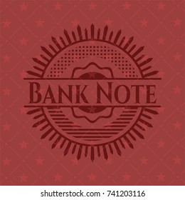 Bank Note Red Emblem Retro Stock Vector (Royalty Free) 741203116 ...