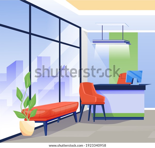 Bank Office Interior Background Scene Finance 库存矢量图（免版税）1923340958 ...