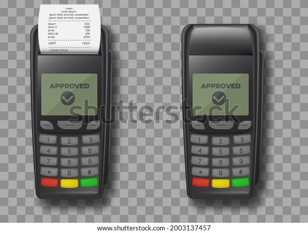 Bank Payment Terminal Pos Terminal Receipt Stock Vector (Royalty Free ...