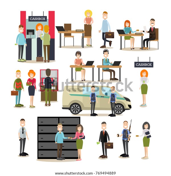 Bank People Vector Icon Set Bank Stock Vector (Royalty Free) 769494889 ...