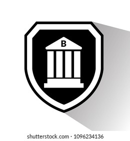 Bank Symbol Shield Stock Vector (Royalty Free) 1096234049