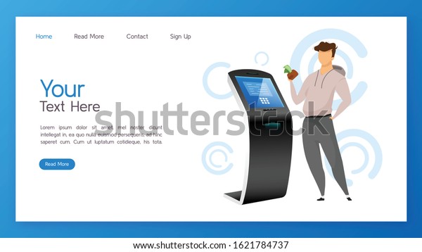Bank Terminal Landing Page Vector Template Stock Vector (Royalty Free ...