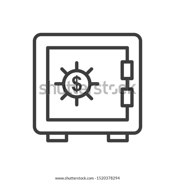 Bank Vault Vector Outline Icon Illustration Stock Vector (Royalty Free ...