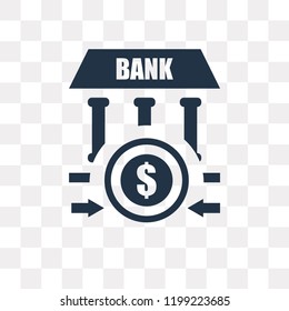 Bank Vector Icon Isolated On Transparent Stock Vector (Royalty Free ...