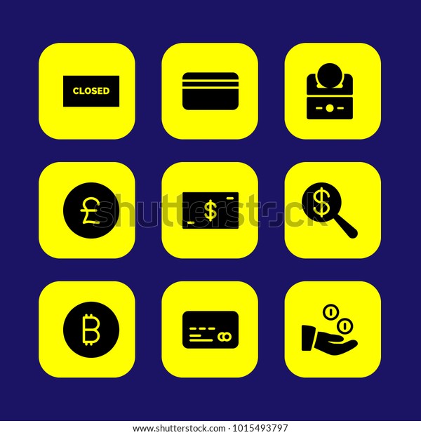 Bank Vector Icon Set Coin Dollar Stock Vector (Royalty Free) 1015493797 ...