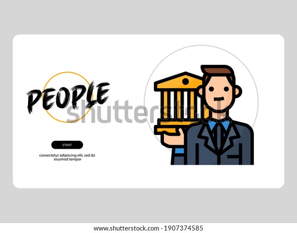 Banker Avatar On White Background Very Stock Vector (Royalty Free ...