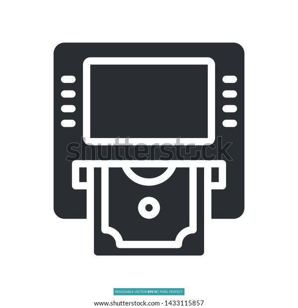 Banking Automat Icon Vector Illustration Logo Stock Vector (Royalty ...