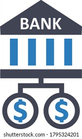 Banking Bank Network Icon Vector Illustration Stock Vector (Royalty ...