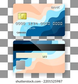 Banking Card Template Background Beach Flat Stock Vector (Royalty Free ...