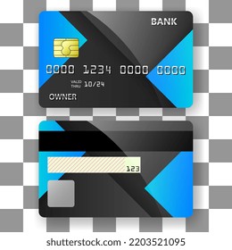 Banking Card Template Background Blue Cover Stock Vector (Royalty Free ...