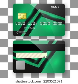 Banking Card Template Background Green Shine Stock Vector (Royalty Free ...