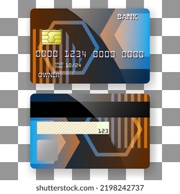 Banking Card Template Background Hexa Pattern Stock Vector (Royalty ...
