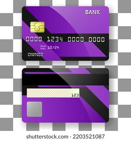 Banking Card Template Background Purple Cover Stock Vector (Royalty ...