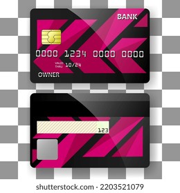 Banking Card Template Background Red Arrow Stock Vector (Royalty Free ...
