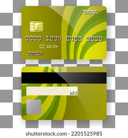 Banking Card Template Background Yellow Wave Stock Vector (Royalty Free ...