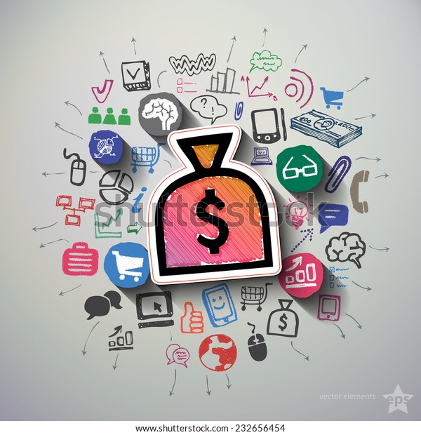 Banking Collage Icons Background Vector Illustration: vector de stock ...