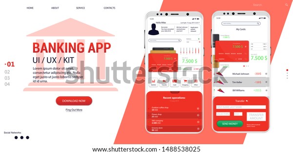 Banking Online Mobile App Ui Ux Stock Vector (Royalty Free) 1488538025 ...