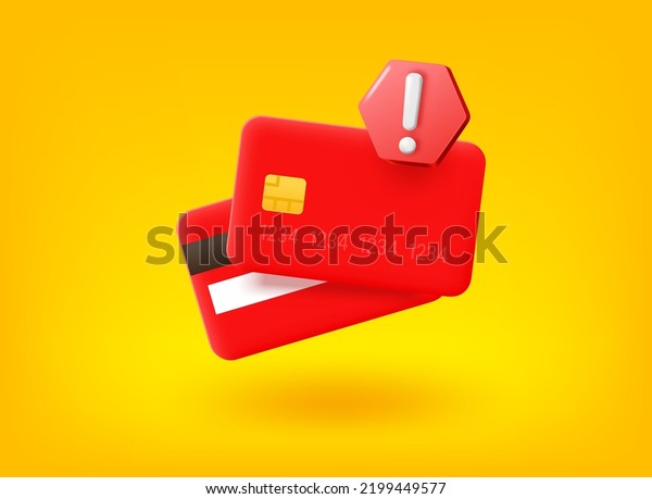 Banking Plastic Card Exclamation Point Vector Stock Vector (Royalty ...