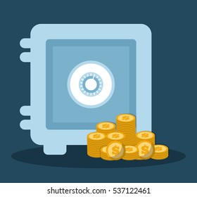 Open Safe Gold Coins Vector Illustration Stock Vector (Royalty Free ...