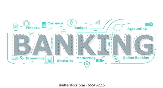 Banking Word Desighvector Illustration Stock Vector (Royalty Free ...