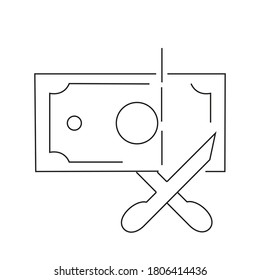 Banknote Icon Vector Outline Style Stock Vector (Royalty Free ...