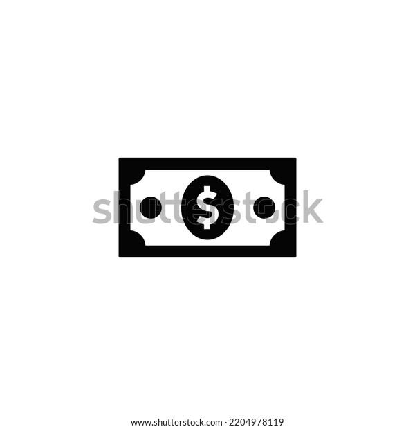 Banknote Money Icon Black Flat Glyph Stock Vector (Royalty Free ...