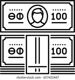 Banknote Outline Icon Stock Vector (Royalty Free) 657421447 | Shutterstock