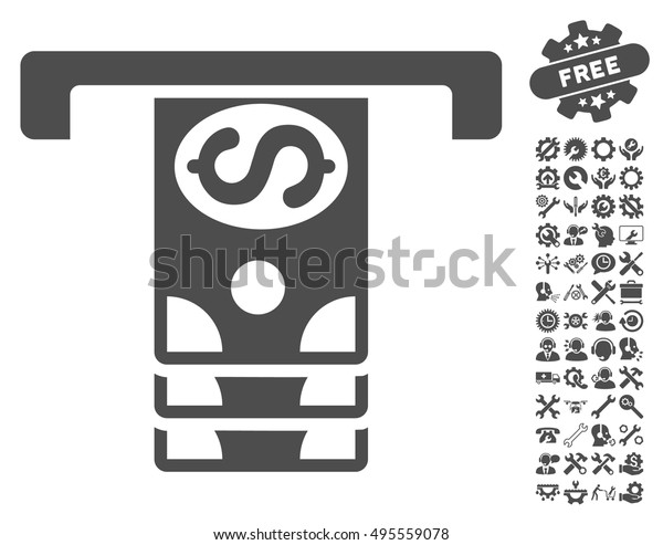 Banknotes Withdraw Pictograph Bonus Tools Pictures Stock Vector ...