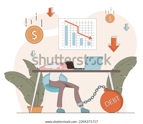 Bankrupt Man Desperate Debt Numbers On Stock Vector (Royalty Free ...