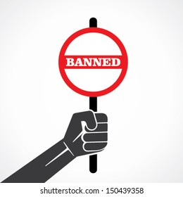 Danger Banner Hand Vector Stock Vector (Royalty Free) 149884163