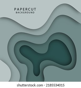Banner 3d Paper Cut Design Wave Stock Vector (Royalty Free) 2185534015 ...