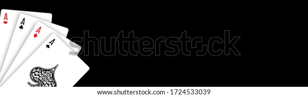 Banner 3d Realistic Playing Cards 4 Stock Vector (Royalty Free ...