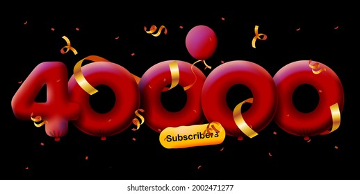 Banner 40000 Followers Thank You Form Stock Vector Royalty Free