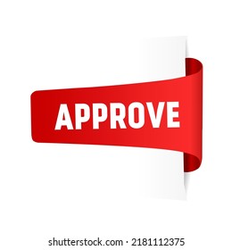 Banner Approve Label Vector Illustration Stock Vector (Royalty Free ...