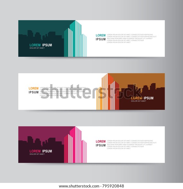 Banner Background Modern City Scene Vector Stock Vector (Royalty Free ...