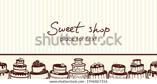 Banner Border Cakes Place Text On Stock Vector (Royalty Free) 1946867356